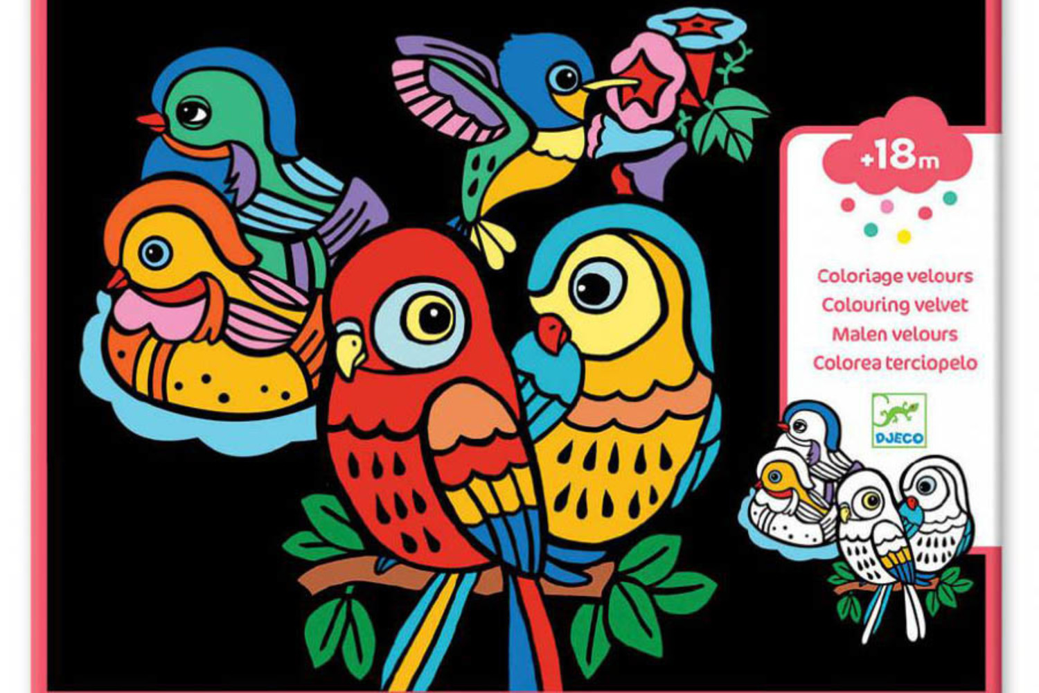 Coloriage velours bébés oiseaux - Boutique Marmaille